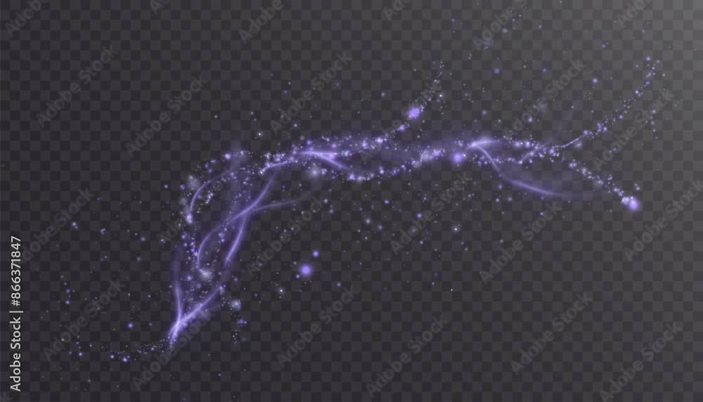 Magic glow PNG. The light effect sparkles along a curved path ...