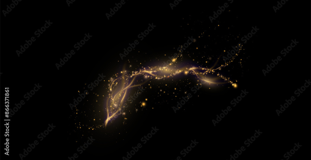 Magic glow PNG. The light effect sparkles along a curved path ...