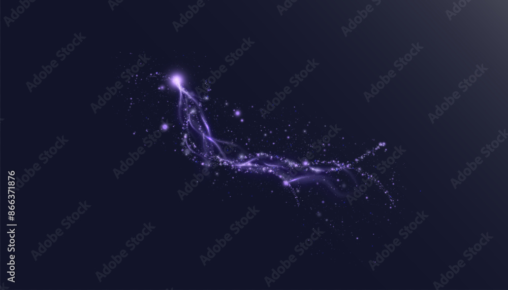 Magic glow PNG. The light effect sparkles along a curved path ...