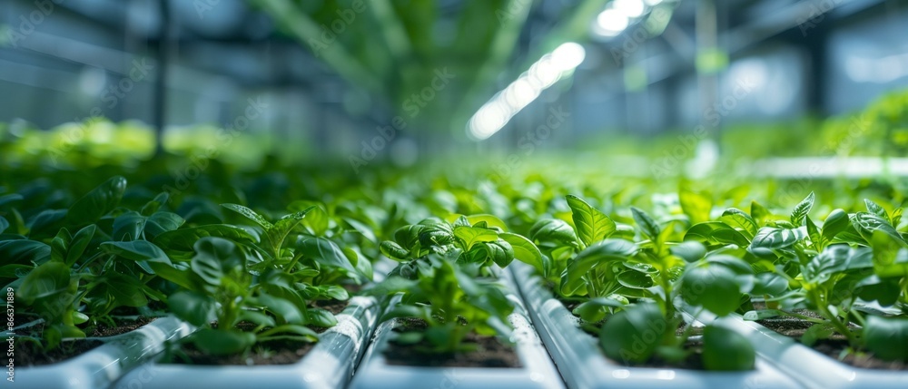 Hydroponic farm plants grown in water nutrients without soil ...