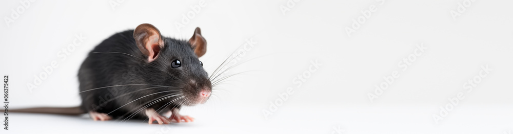 Black rat close-up isolated white background, Leptospirosis , Plague ...