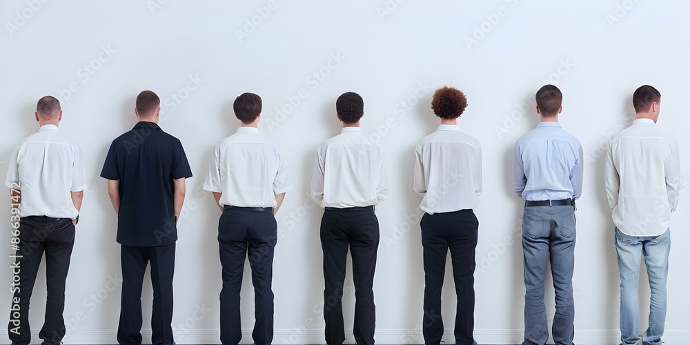 Criminal Identification Police Lineup with Mugshots Displayed. Concept ...