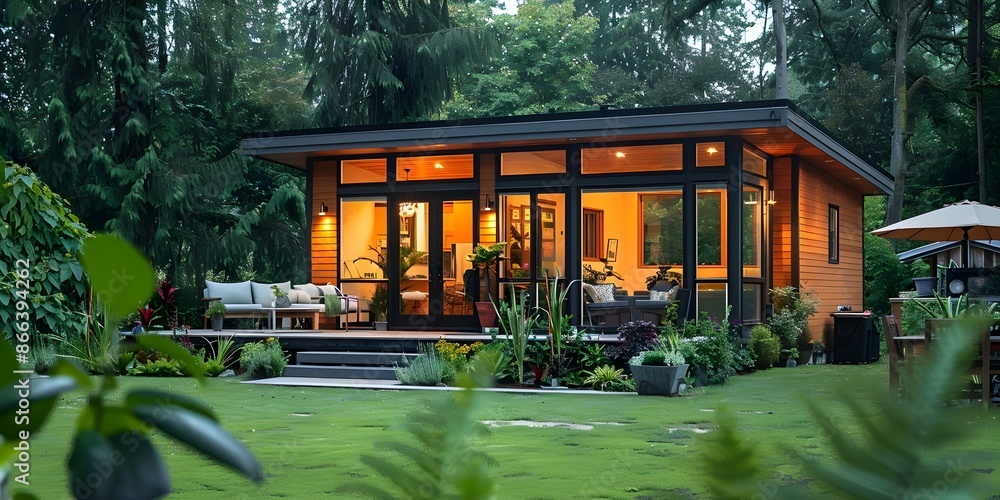 Accessory Dwelling Unit (ADU) A Compact Home with a Garden. Concept ADU ...