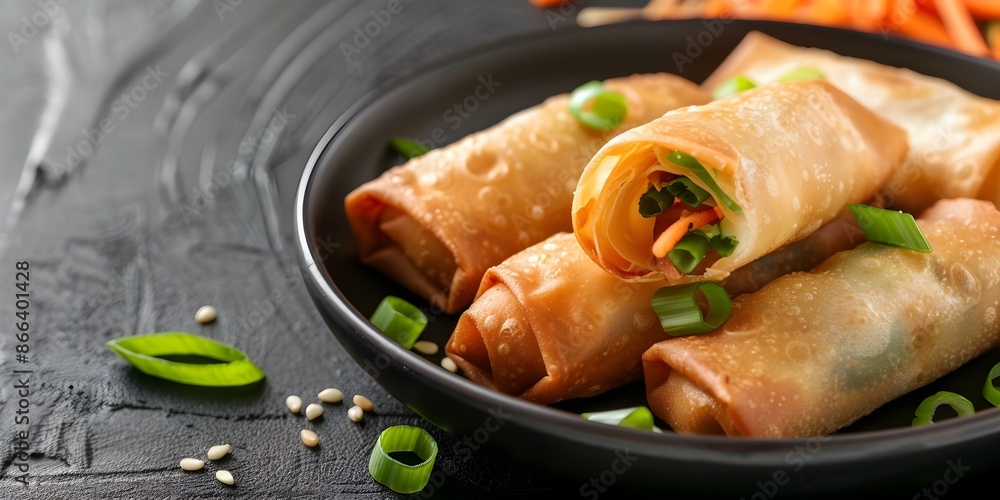 Filipino Lumpiang Shanghai Small egg rolls with pork and vegetables ...