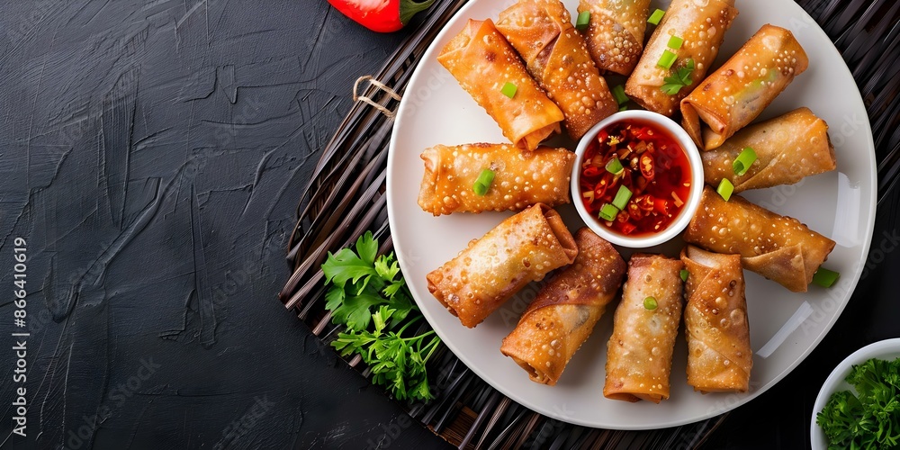 Popular Filipino appetizer plate of Dynamite lumpia fried and flavorful ...