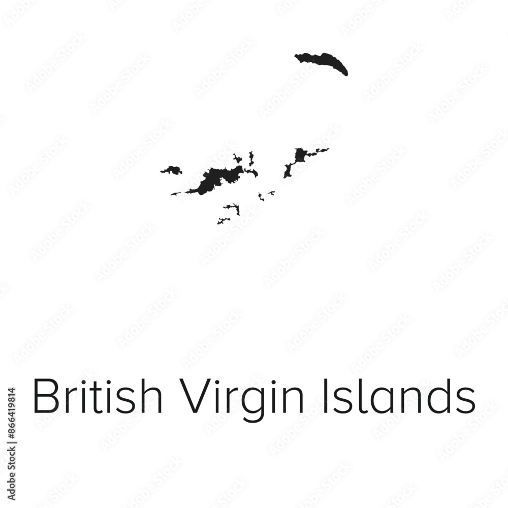 British Virgin Islands Map Vector Illustration - Silhouette, Outline ...