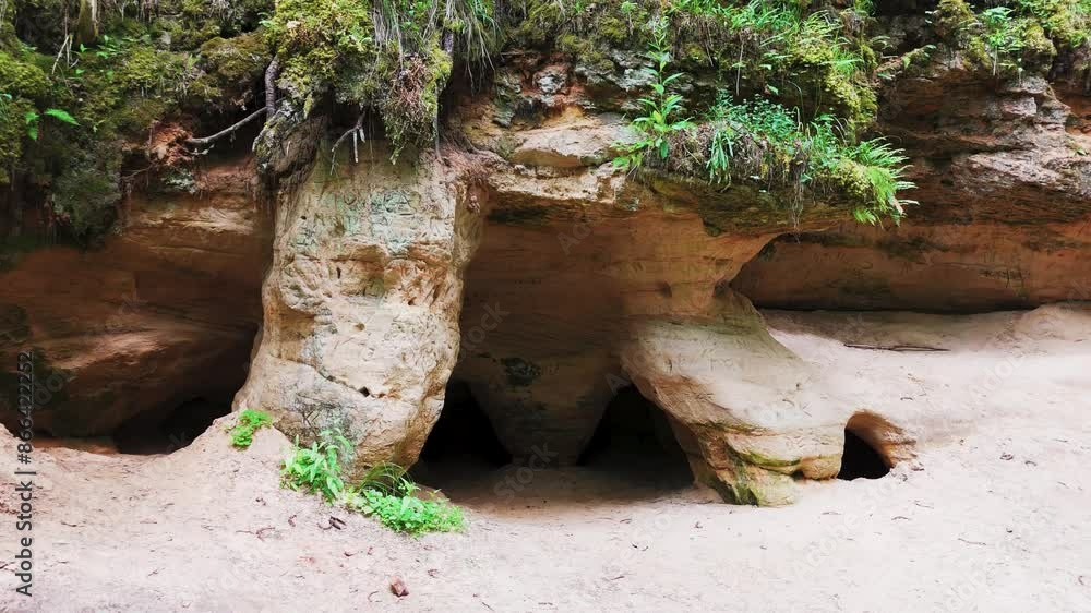 Peldanga Labyrinth, Liepniekvalka Caves in Latvia. Dundagas Village in ...