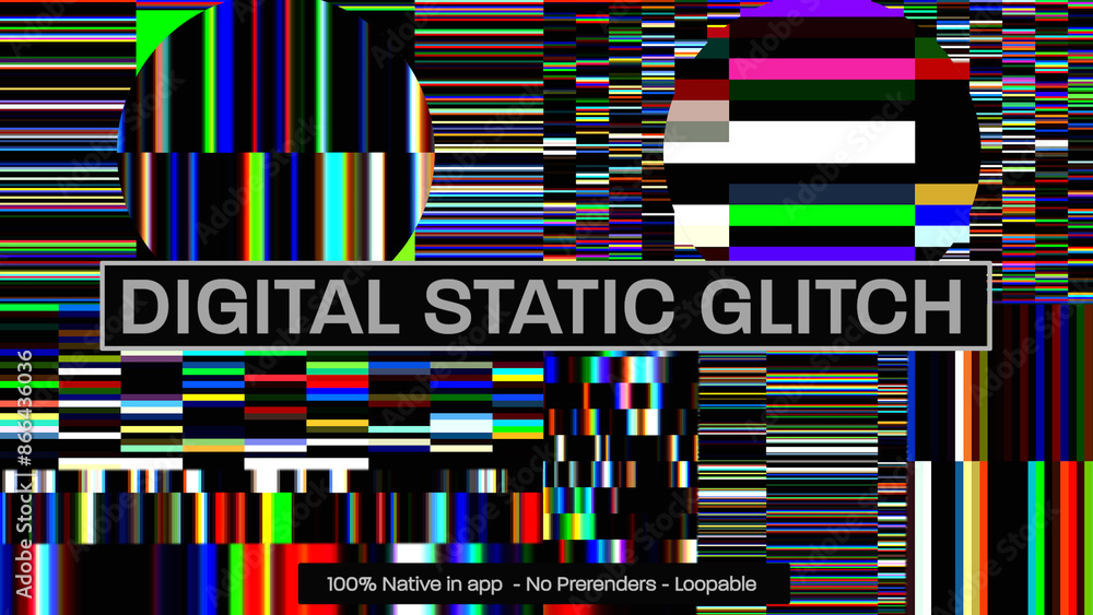 Digital Static Glitch Dynamic Motion Overlays Stock Template | Adobe Stock