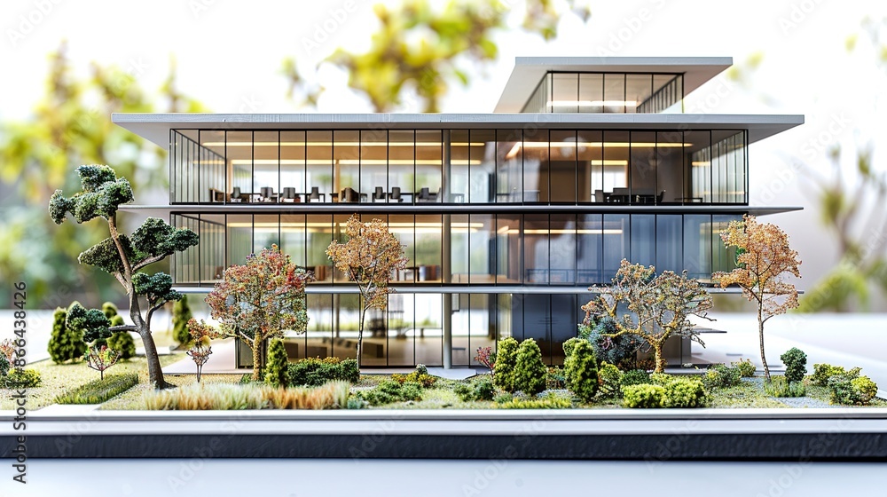 Modern Office Building Model: A model of a modern office building on a ...
