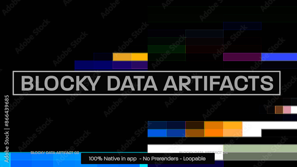 Blocky Data Artifacts Dynamic Motion Overlays Stock Template | Adobe Stock