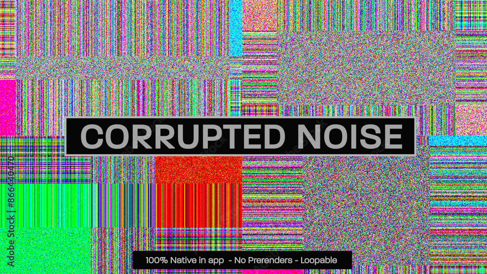 Corrupted Noise Dynamic Motion Overlays Stock Template | Adobe Stock