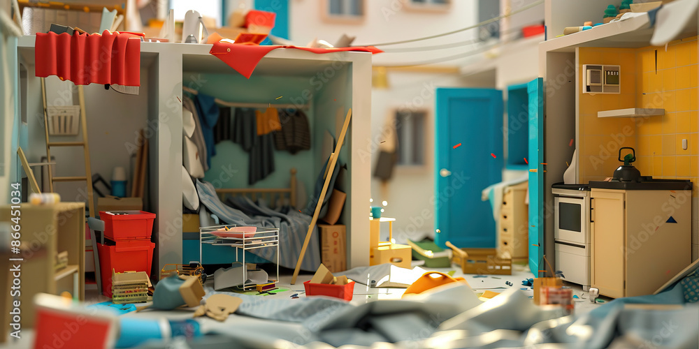 Housing Crisis: A series of photographs depicting overcrowded and ...