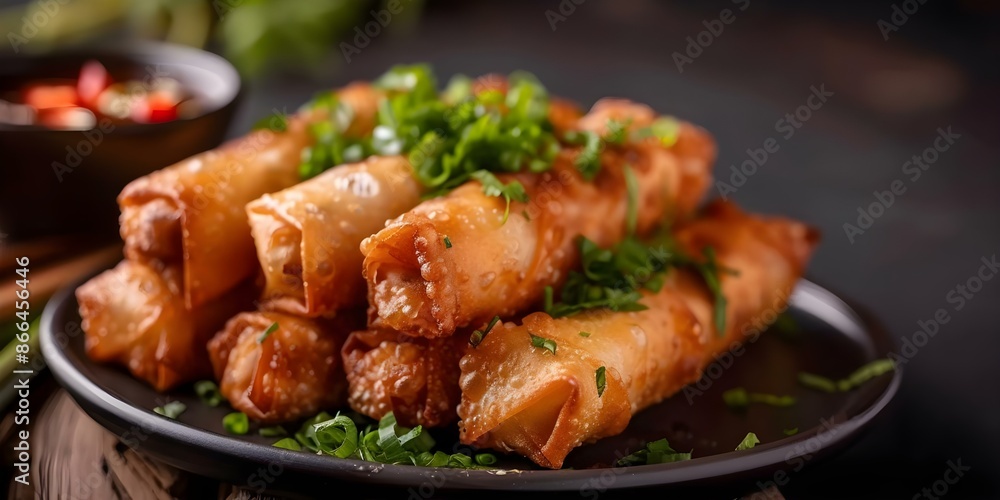 Delicious Dynamite Lumpia A Popular Filipino Appetizer Plate. Concept ...