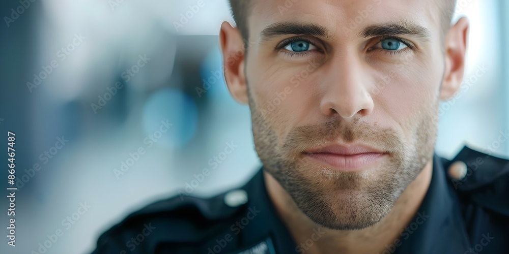 Investigation of a Crime Scene by a Handsome Young Police Officer in ...