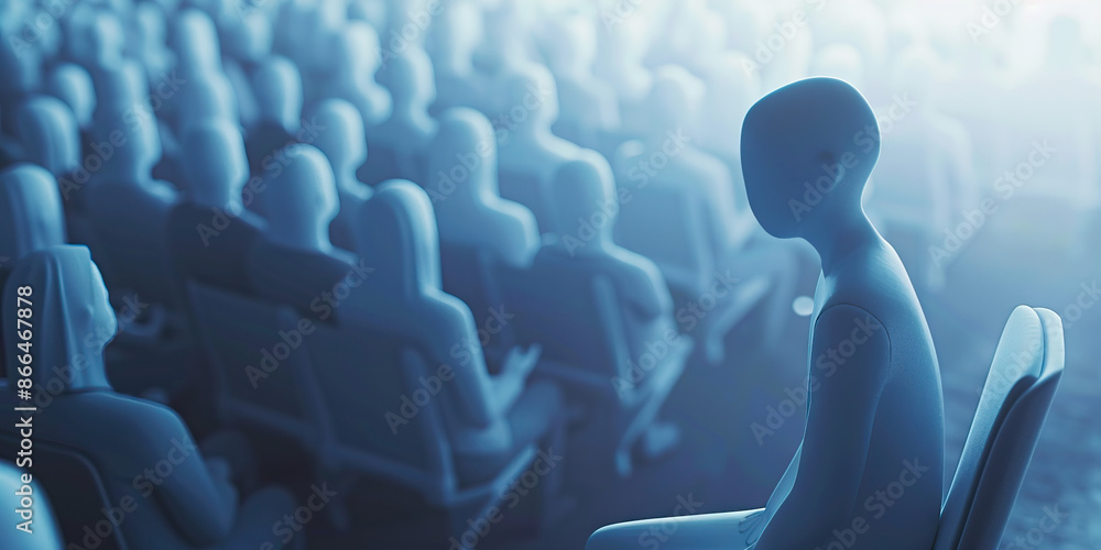 Social Isolation: An individual sitting alone in a crowded room ...