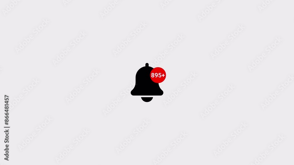 Social media bell notification icon animation on alpha channel ...