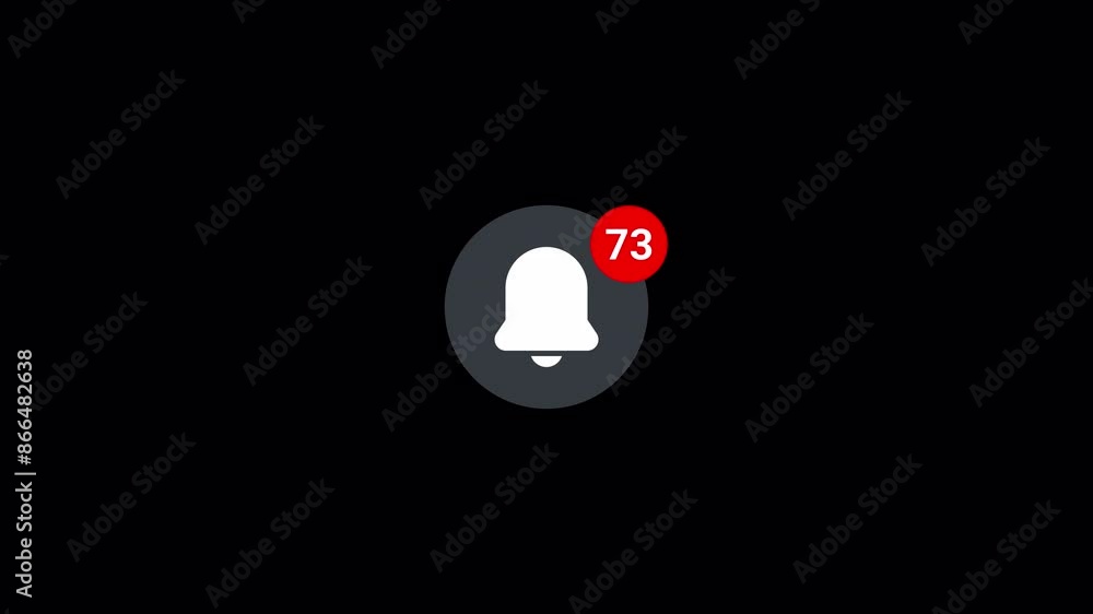 Social media bell notification icon animation on alpha channel ...