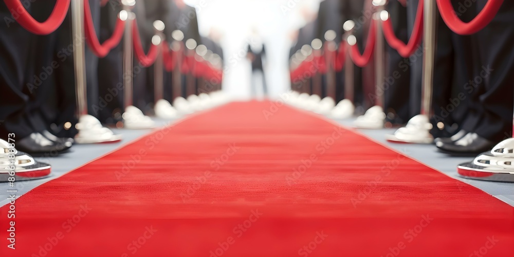 Celebrities and VIPs arrive at a glamorous red carpet event. Concept ...