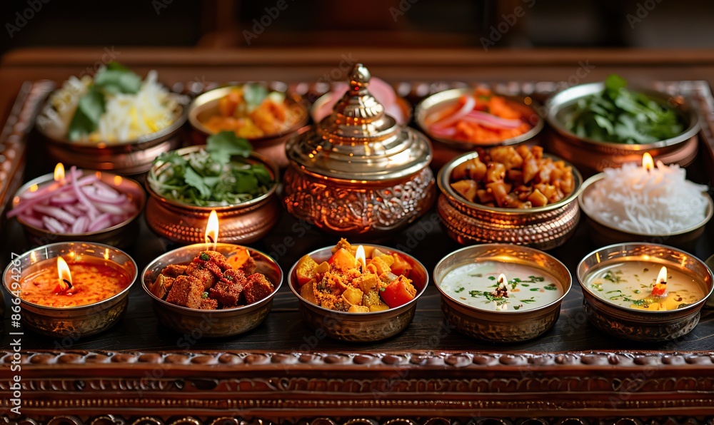 Traditional Indian ritual items for the Indian Yajna ritual of a Hindu ...