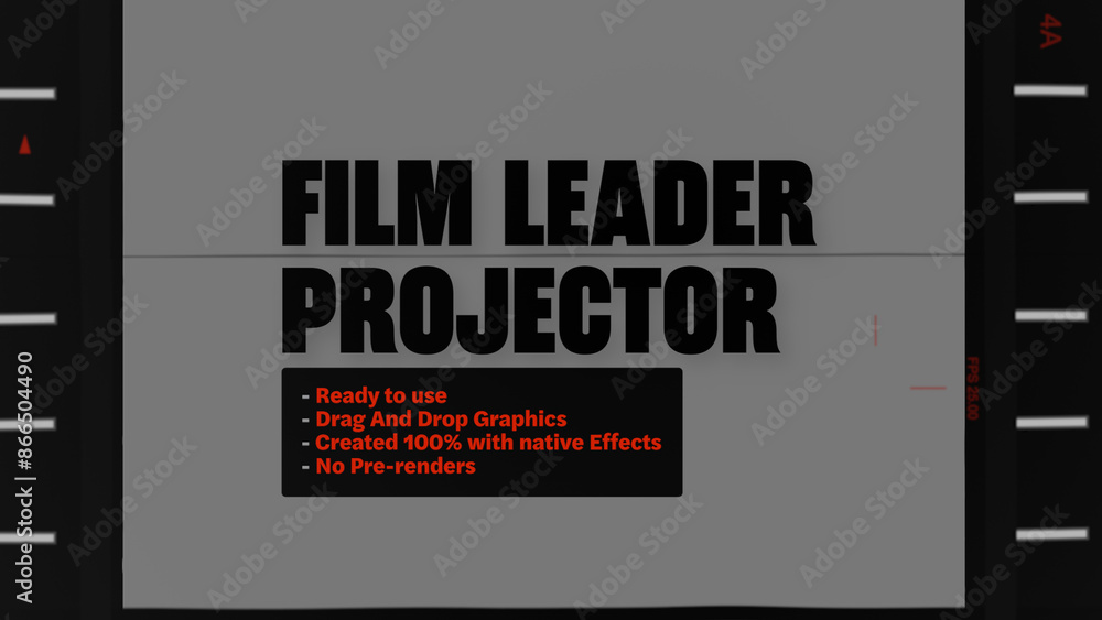 Film Leader Projector Strip Reel Motion Overlays - Vertical Stock ...