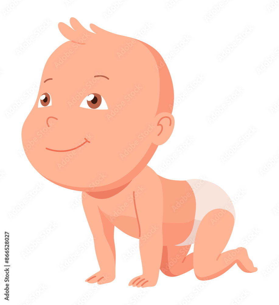 New born baby. Toddler with gentle smile on its face. Cute newborn ...