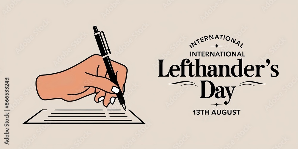 International Lefthander's Day, observed on August 13th. A left hand ...