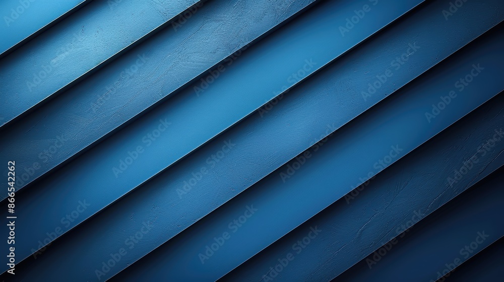 blue wooden slats. The slats are arranged in a diagonal pattern. The ...
