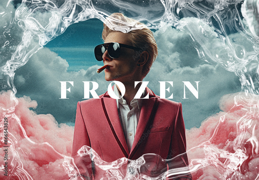 Frozen Overlay Effect With Generative AI Stock Template | Adobe Stock