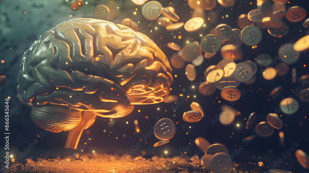 Abstract illustration of mindset and investment psychology for ...