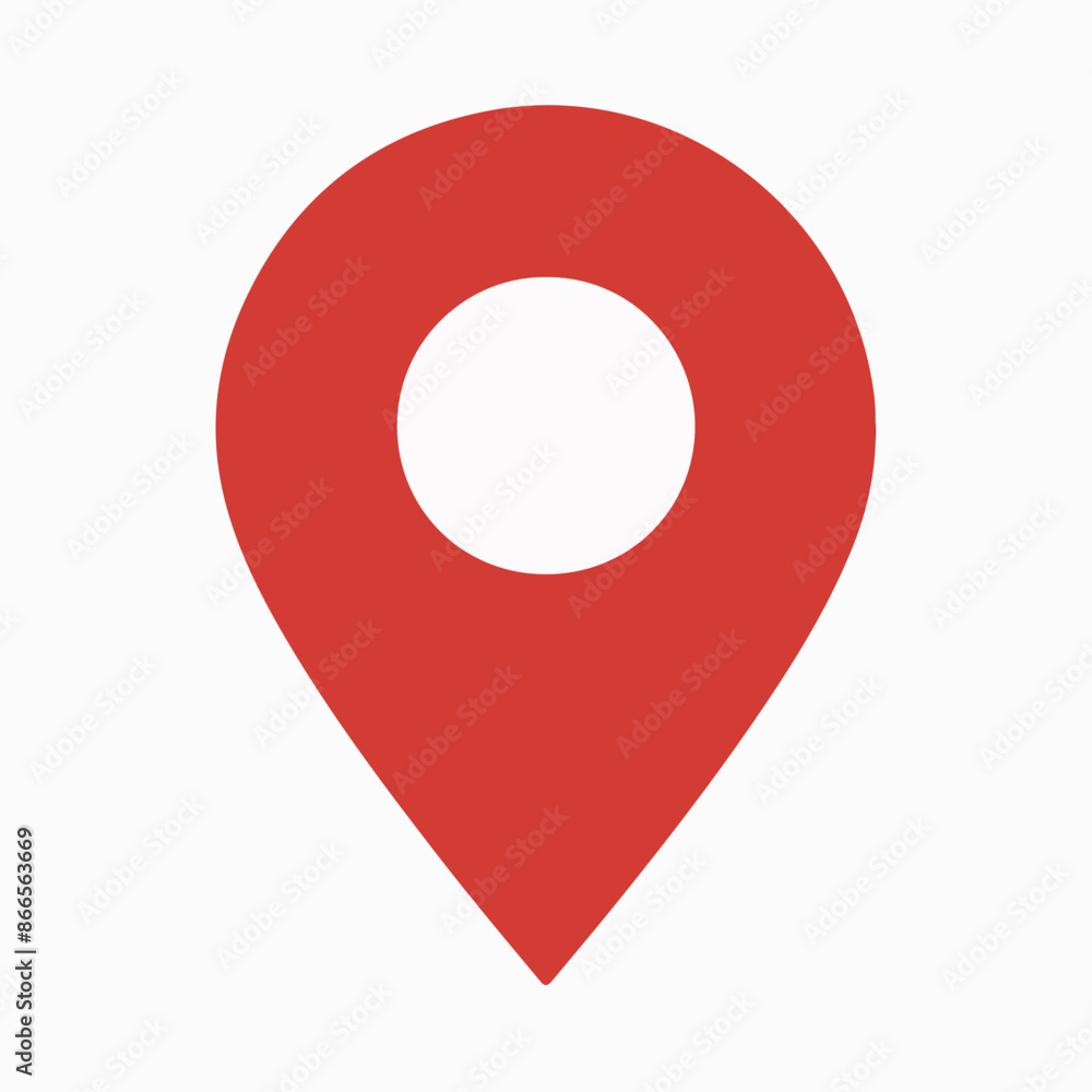A red location pin icon, commonly used in maps and navigation ...