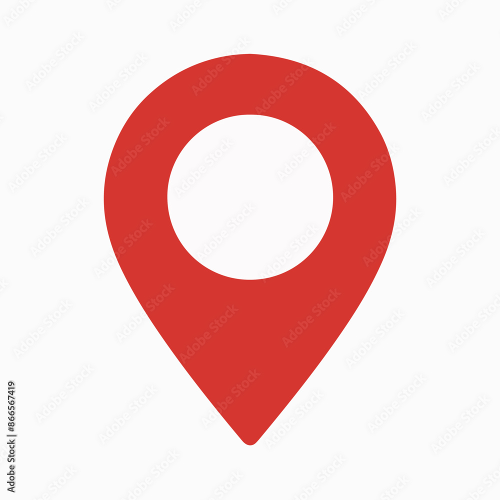 A red location pin icon, commonly used in maps and navigation ...