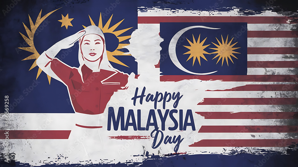 Malaysia Day, Hari Merdeka, Traditional Attire and Flag Design with ...