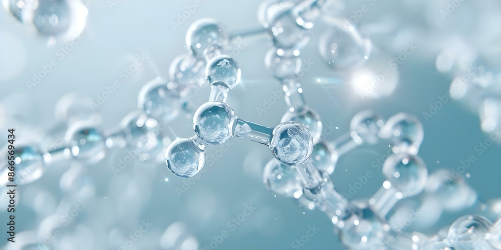 Abstract polymerization chemical reaction art showing long chain ...