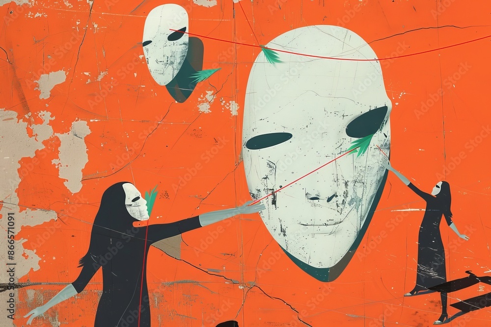 Image composite of funny female watching movie drama, wearing an actor ...