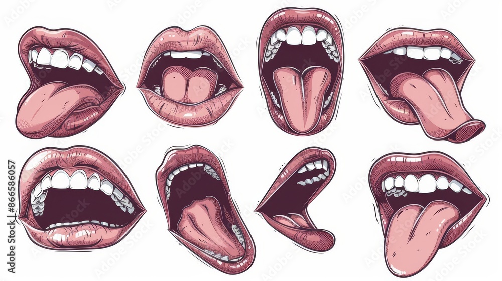 Animated mouth animation for a young female character is a cartoon ...