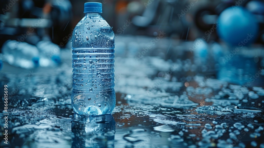Fitness and Hydration: a background showing a water bottle and fitness ...