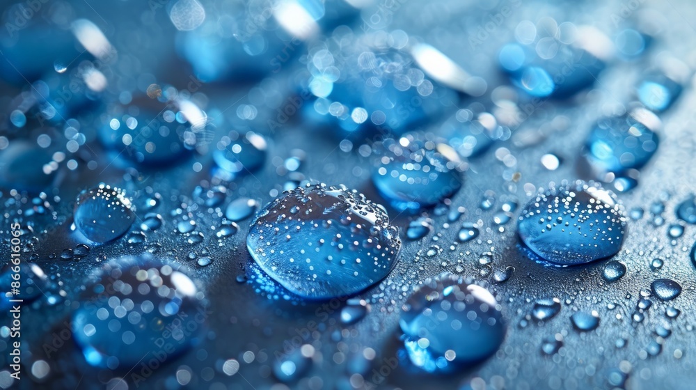 Refreshing Water Droplets: Illustrate a close-up of refreshing water ...