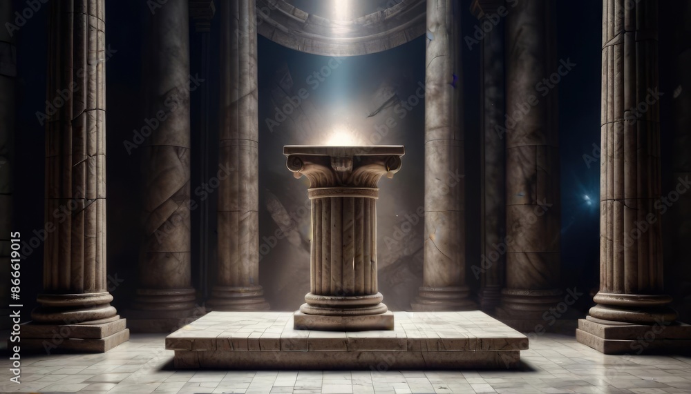 Background podium column 3d roman luxury greek white ancient display ...
