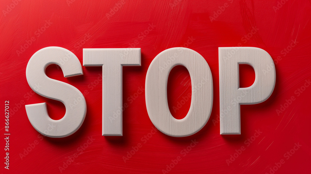 Stop sign red background banner Stock Illustration | Adobe Stock