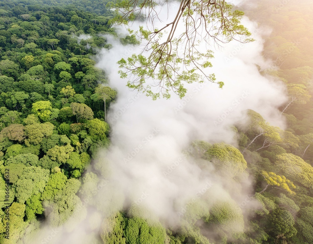 Ultra realistic photo of amazon canopy viewed as if one were lying on ...