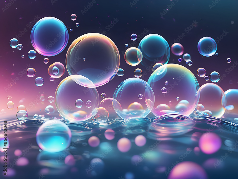 Random Bubbles 4:3 Background with Light Air and Mild Soap and Water ...