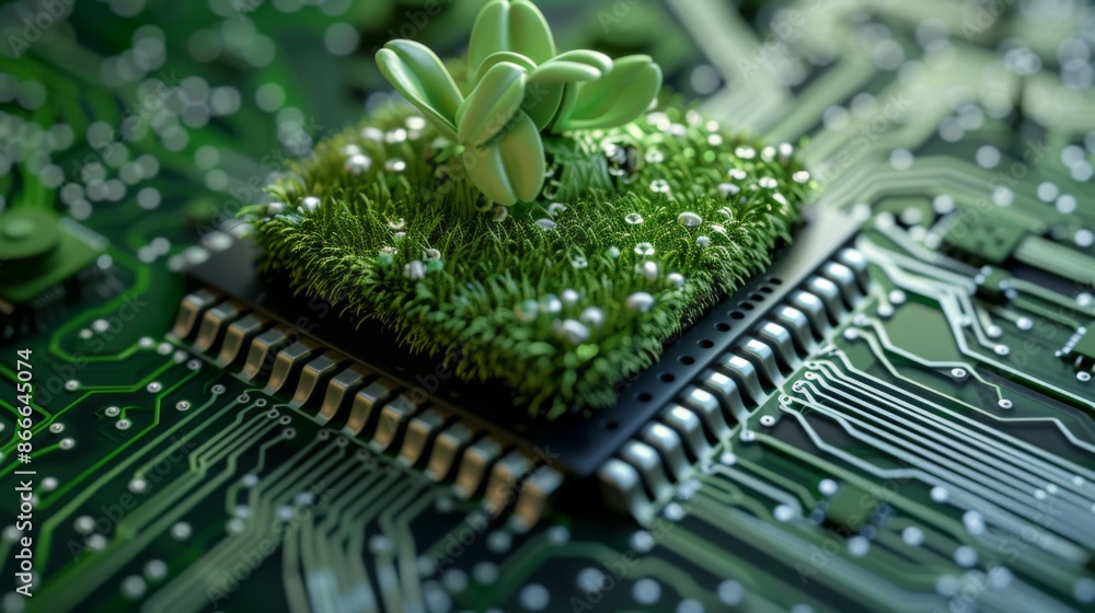 Innovative Green Technology: AI-Generated Chip Pot with Grass and ...
