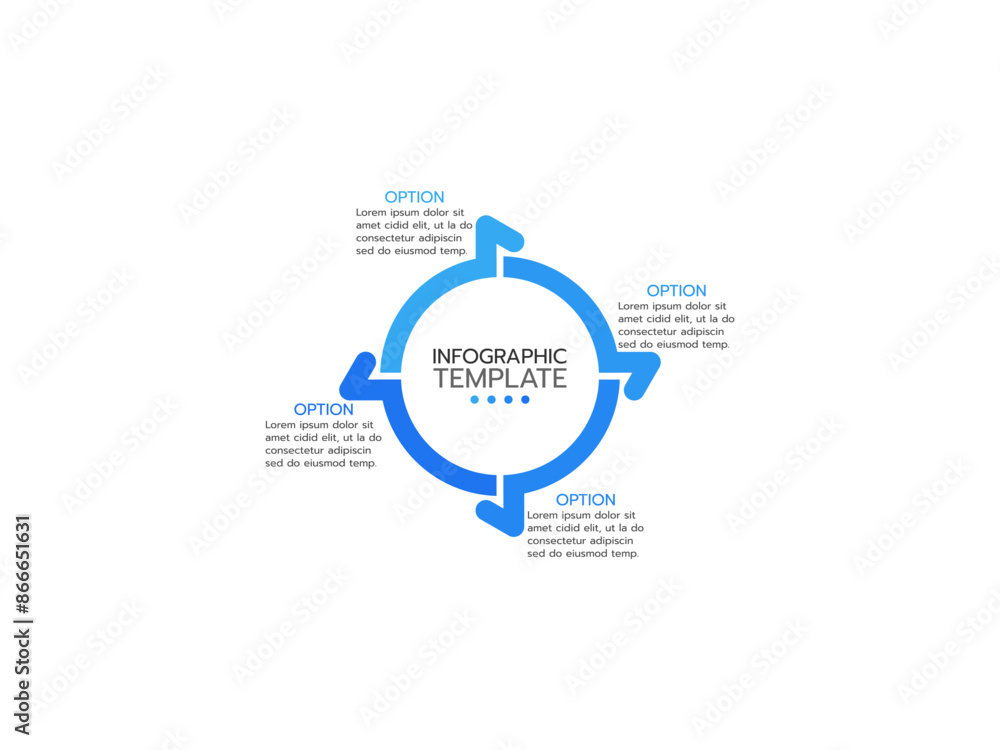Cycle infographic concept of cyclic business process with 4 stages ...