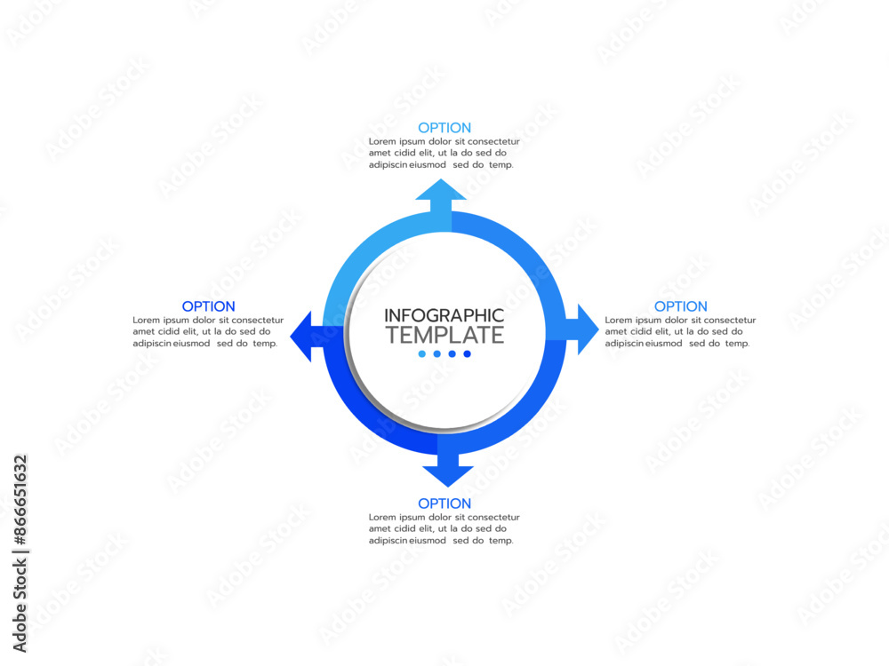 Cycle infographic concept of cyclic business process with 4 stages ...