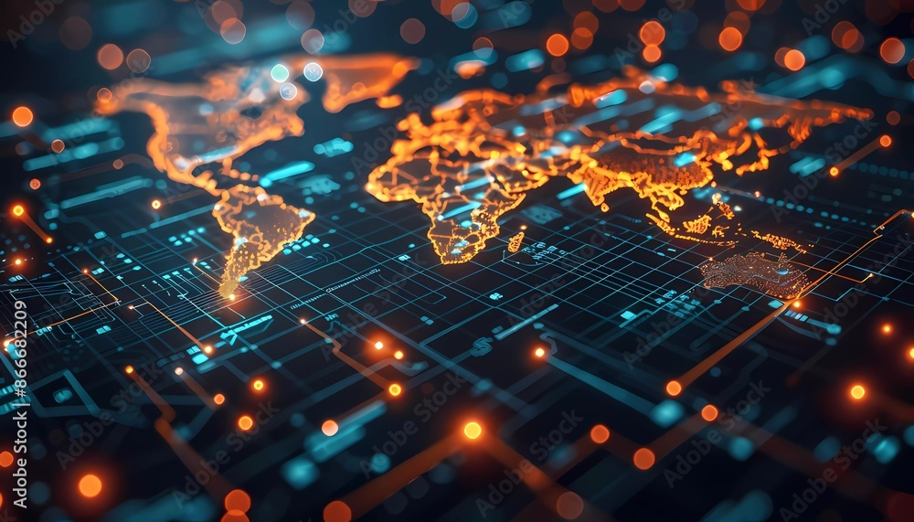 Cross-Border Data Transfer Compliance, global map with icons of data ...