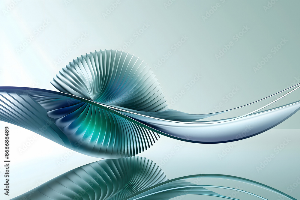 bstract background with a blue and green gradient color, wave elements ...