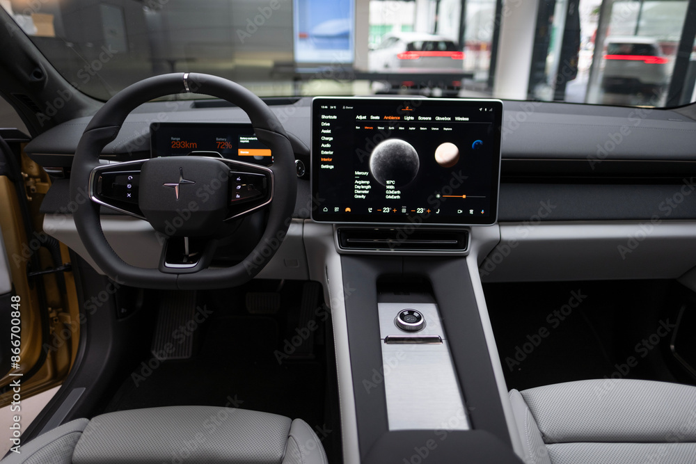 modern and stylish interior Polestar 4 upcoming all-electric SUV coupe ...