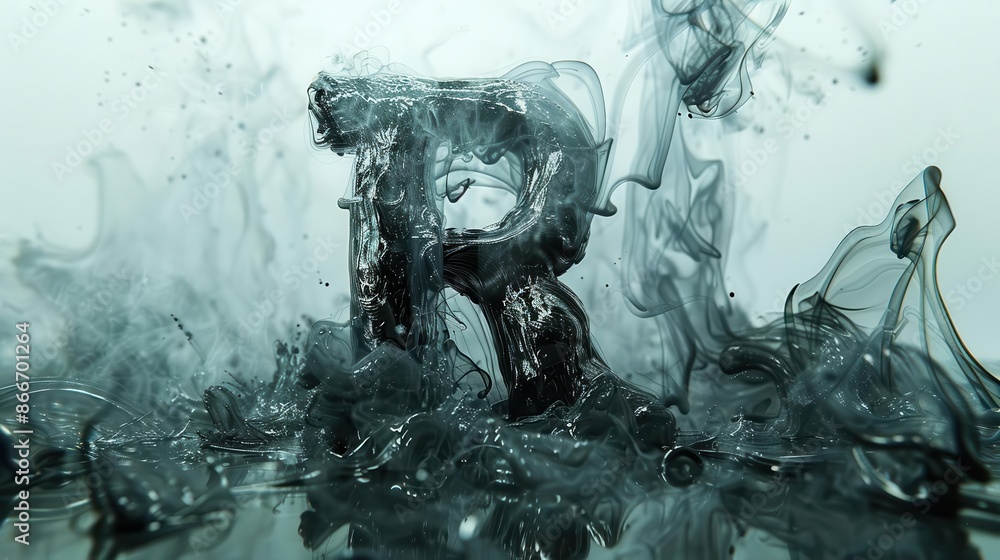 typography art installation featuring a giant metallic letter r ...