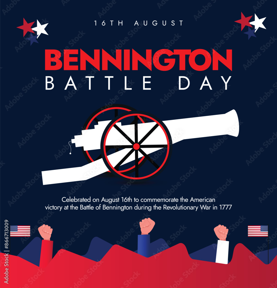 Bennington battle day. Bennington battle day celebration banner, social ...