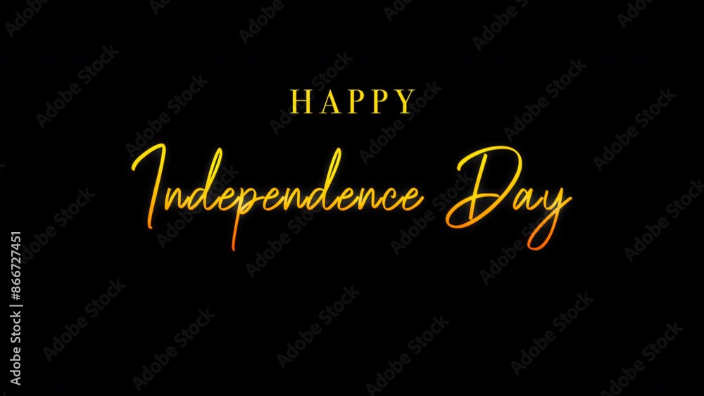 Happy Independence day animation celebration drawing text. Celebrating ...